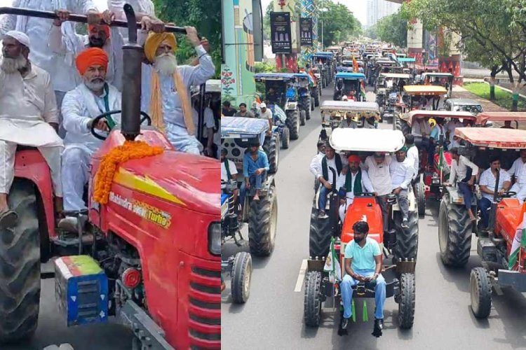 bharatiya kisan union took out a tractor tiranga march on the call of ...